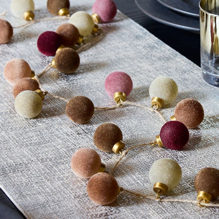 Flocked Ball Garland | West Elm