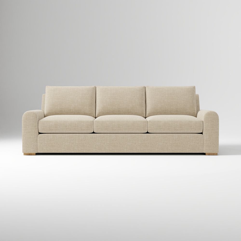 Open Box: Hadley Sofa (94"), 3x3 - Performance Yarn Dyed Linen Weave ...