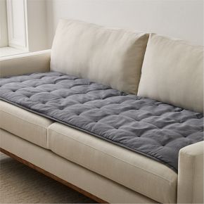Open Box: Quilted Sofa Overlay, 84" x 23" - Graphite | West Elm
