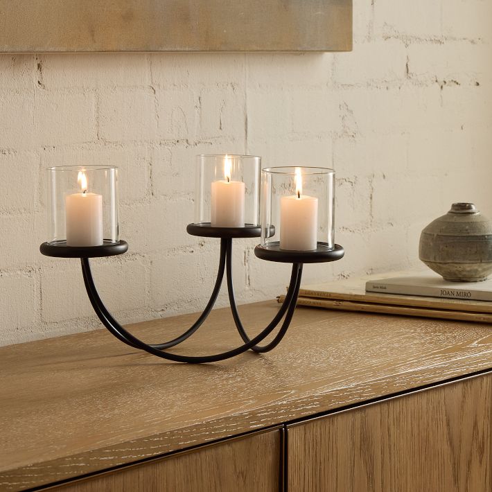 Curved Metal Votive Centerpiece | West Elm