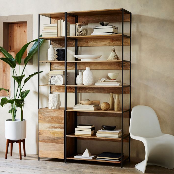 Industrial Modular Bookshelf - Solid Mango Wood | West Elm