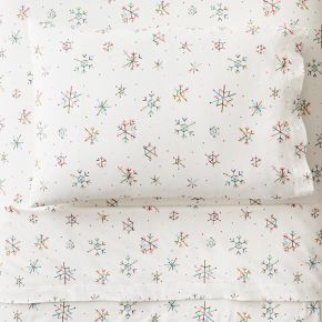 Rainbow Snowflake Flannel Sheet Set | West Elm