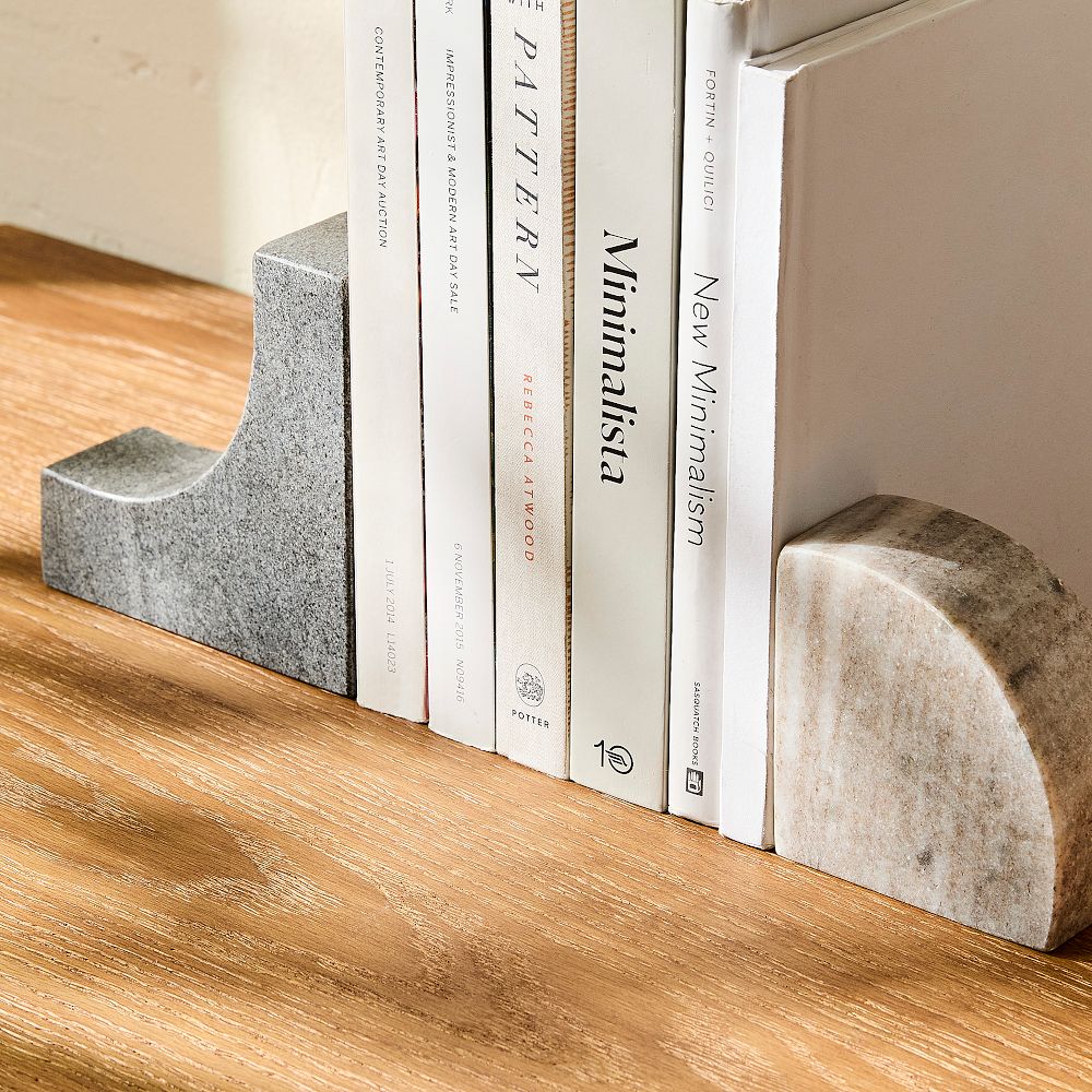 Two-Tone Marble Bookends (Set of 2) | West Elm