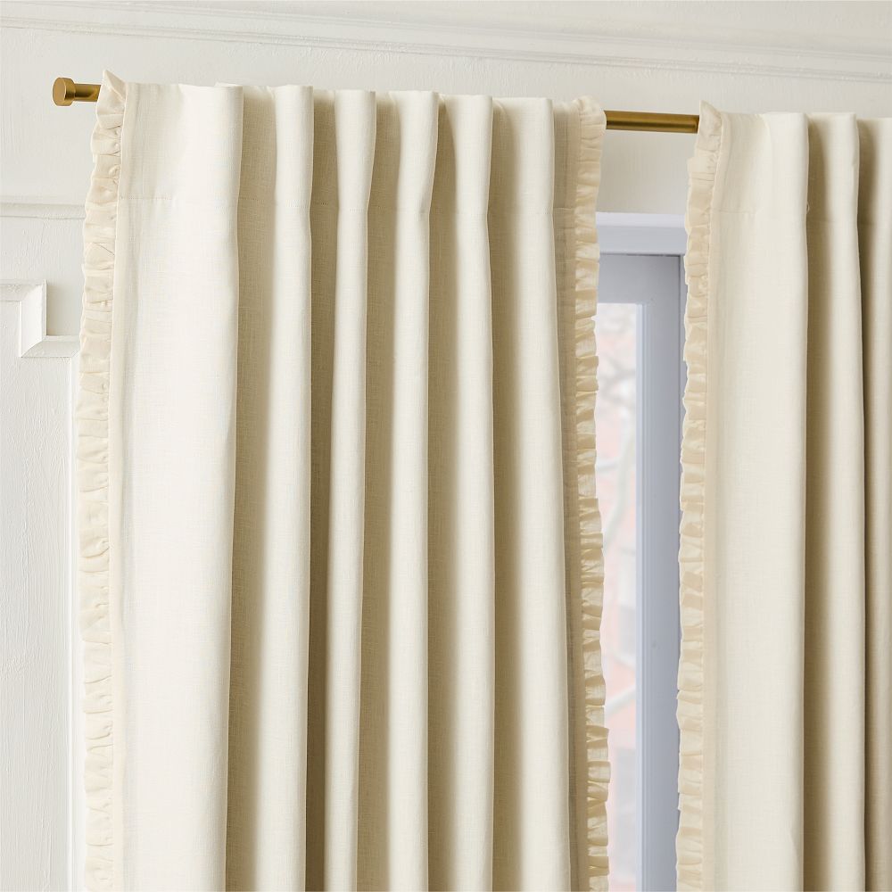 Ruffle Linen Blackout Curtain | West Elm