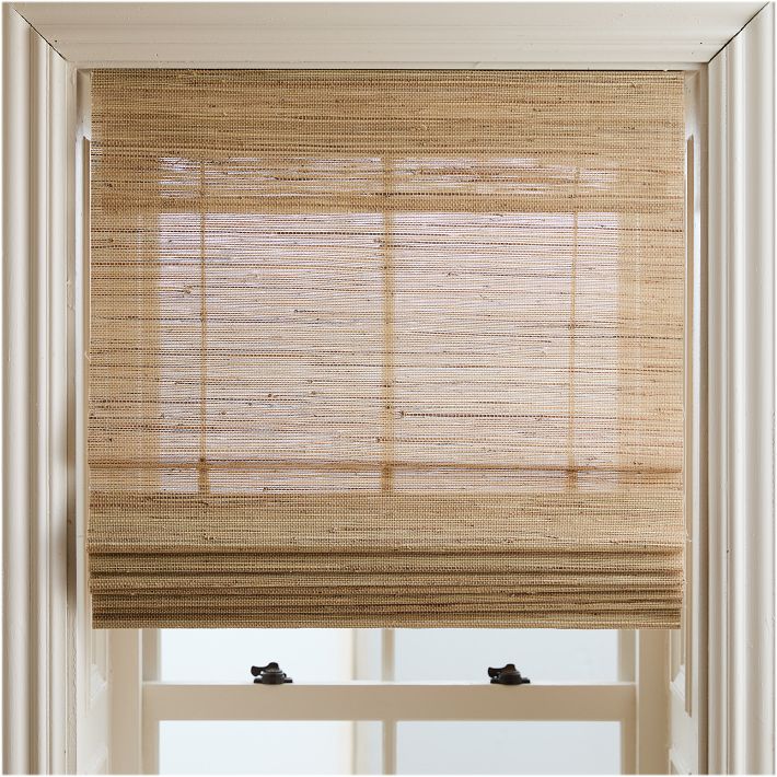 Custom Natural Luxe Unlined Roman Shade | West Elm