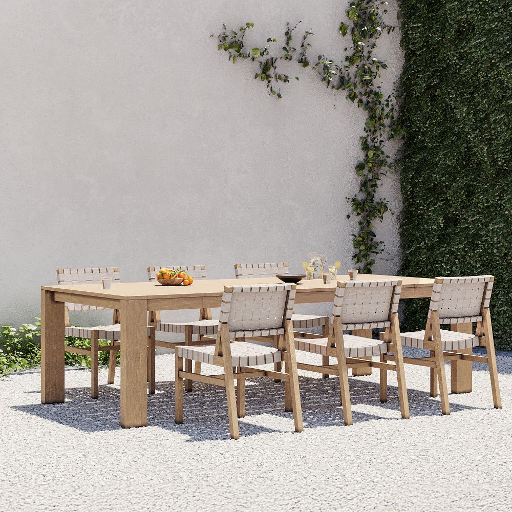 Telluride Outdoor Extendable Dining Table (76"–106") & Granada Dining ...