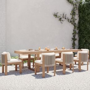 Portside Outdoor Extendable Dining Table (76.5"–106") & Porto Side ...