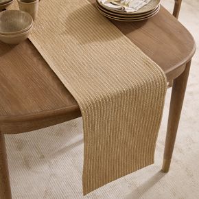 Metallic Rattan Runner Gold Table Decor | West Elm