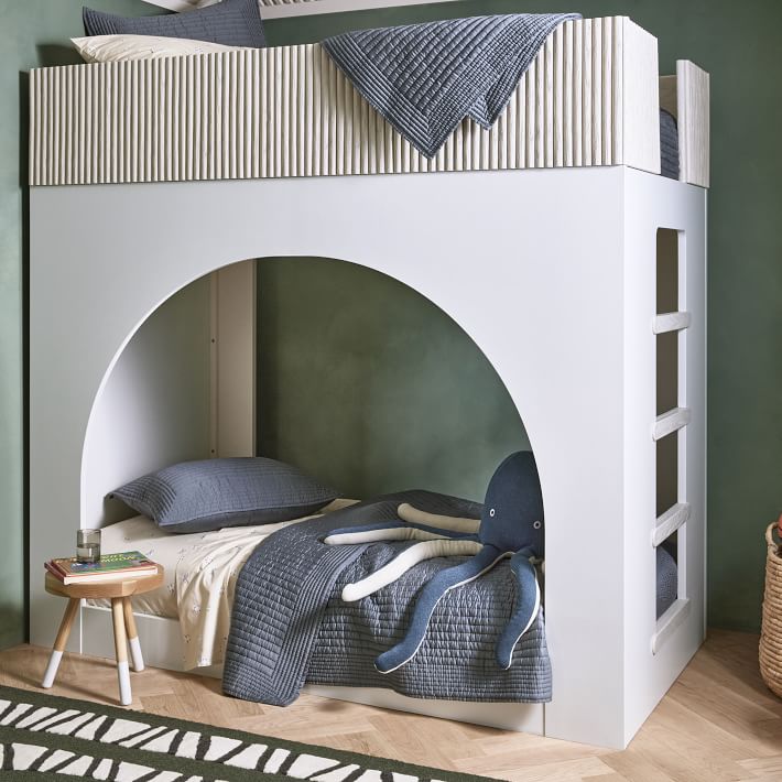 Arches Bunk Bed - Modern Kids' Bed in Soft Chalk Finish | West Elm