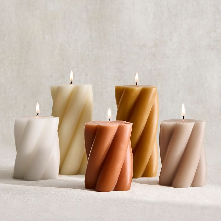 Chunky Twist Pillar Candles | West Elm