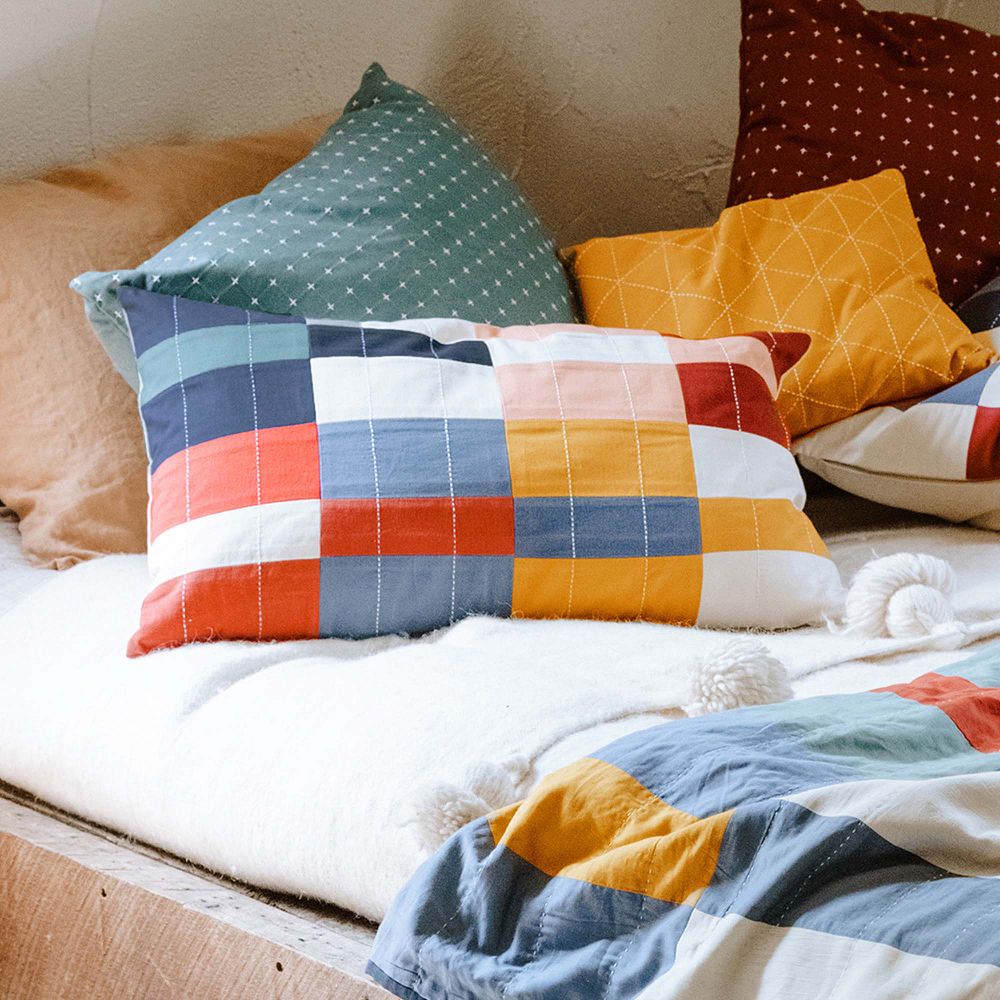 Anchal Project Multi-Check Quilted Pillow Cover | West Elm