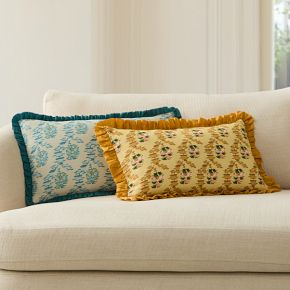 Jawahar Ruffle Pillow Cover, Cotton, 12x21 | West Elm