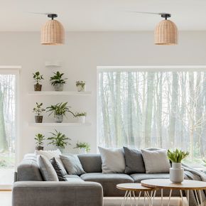 Louisa Rattan Flush Mount (12") | West Elm