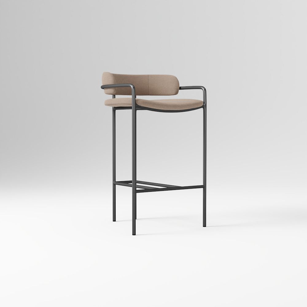 Open Box: Lenox Counter Stool - Performance Velvet Mocha, Dark Bronze ...