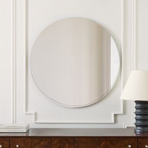 Beveled Edge Frameless Round Wall Mirror | West Elm
