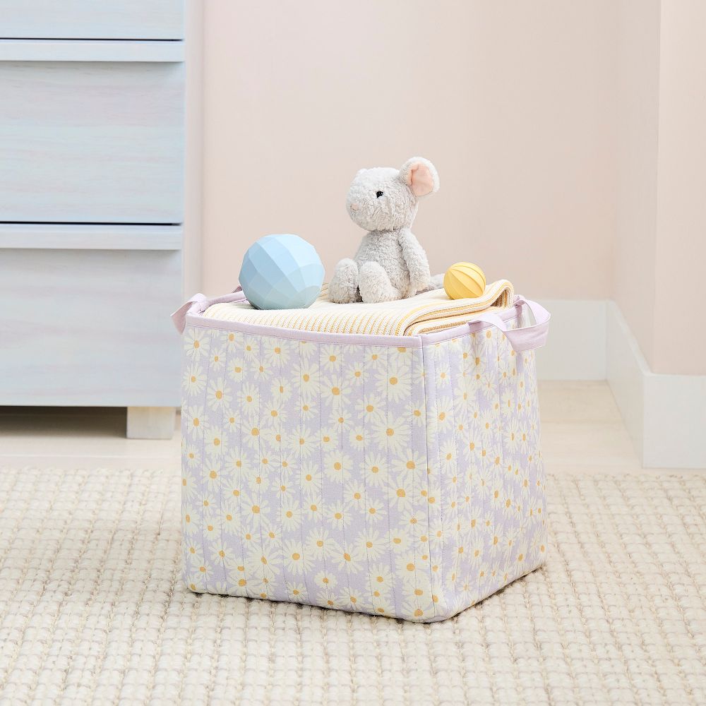 Daisy Quilted Square Bin | West Elm