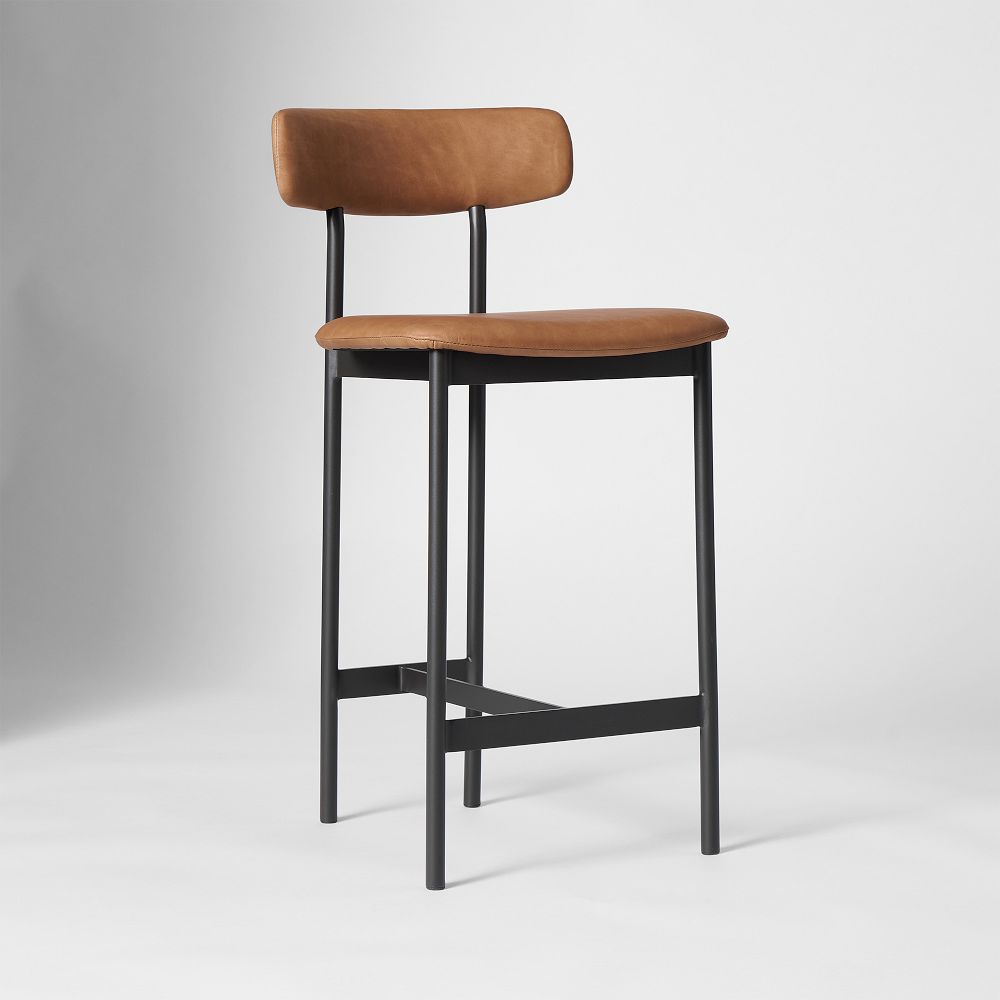 Open Box: Grier Leather Counter Stool (26") - Ludlow Leather Sesame ...