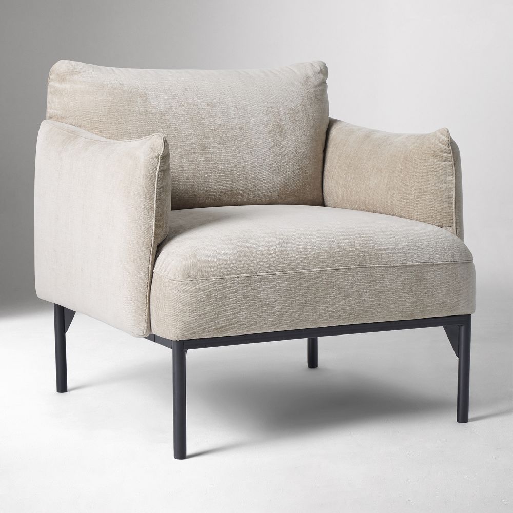 Open Box: Penn Chair - Performance Distressed Velvet Dune | West Elm