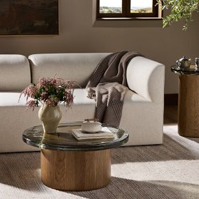 Tidelane Cast Glass Coffee Table (30") | West Elm