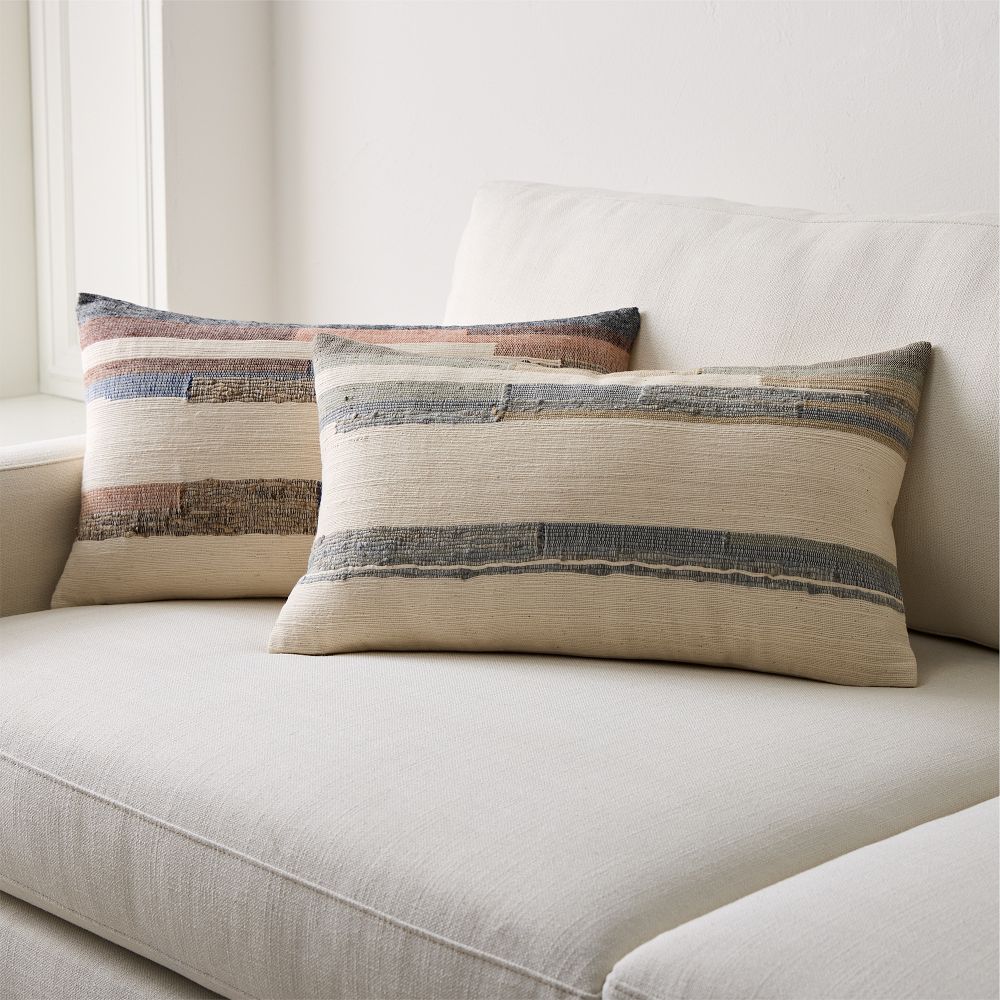 Colorblock Silk Stripe Pillow Cover | West Elm